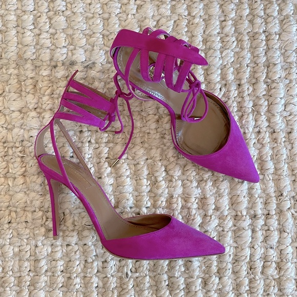 Aquazzura | Shoes | Aquazzura Amanda Suede Laceup Pump | Poshmark